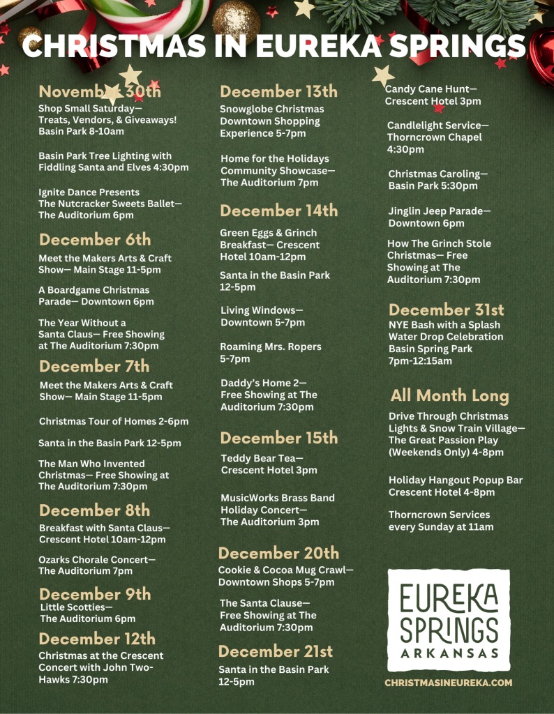 Christmas Schedule in Eureka Springs 2024 | Travel Eureka Springs